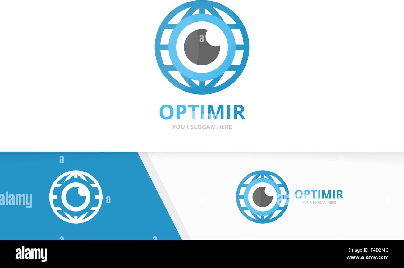 Vector Eye und Planet logo Kombination. Optik und die Welt Symbol oder ...