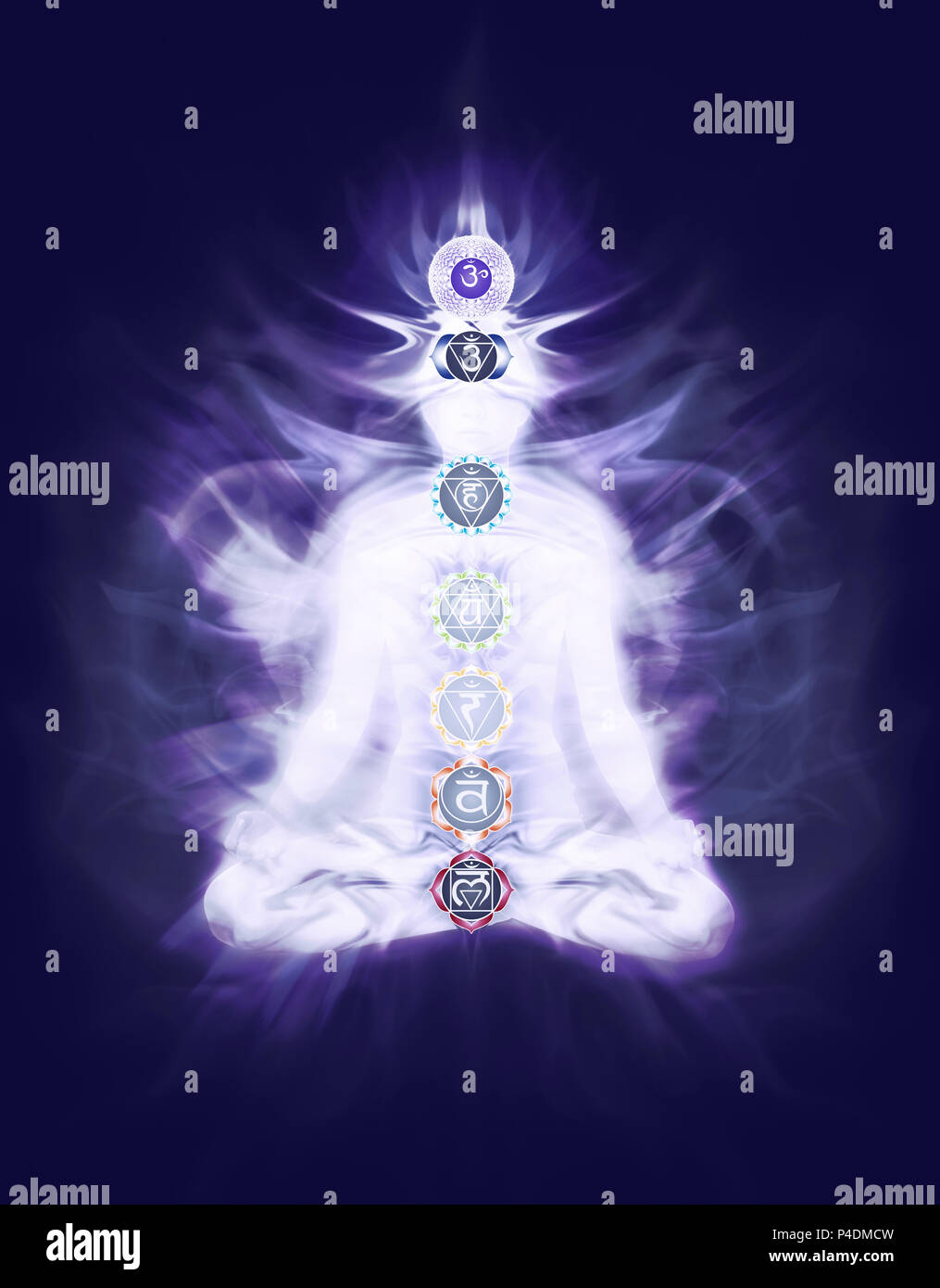 Woman aura chakras in meditation -Fotos und -Bildmaterial in hoher ...