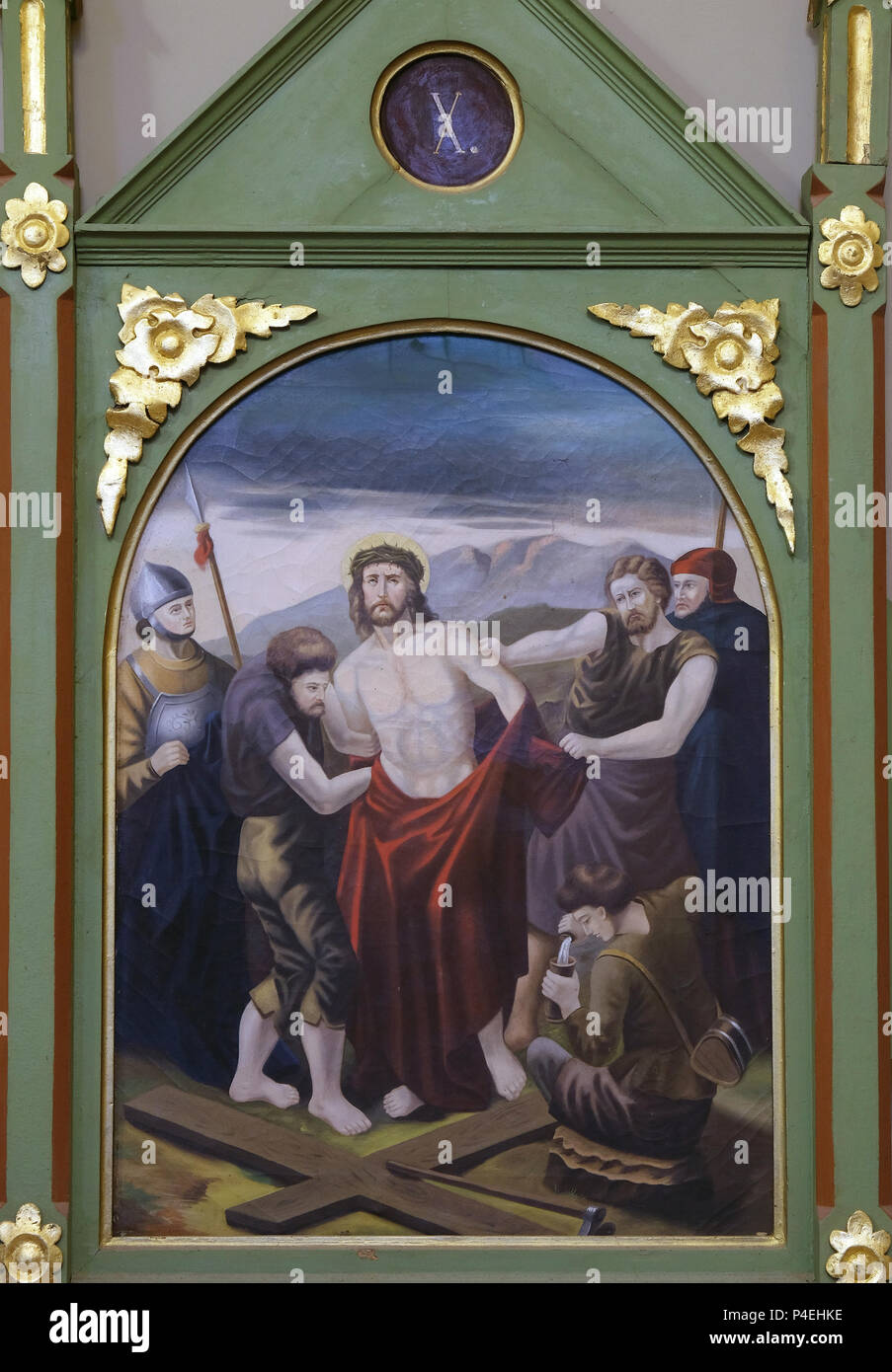 10 Stationen des Kreuzes, Jesus wird seiner Kleider beraubt, Kirche des ...