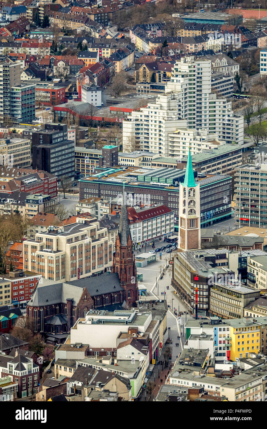 Gelsenkirchen Fußgängerzone auf der Urlaub mit der provost Kirche St ...