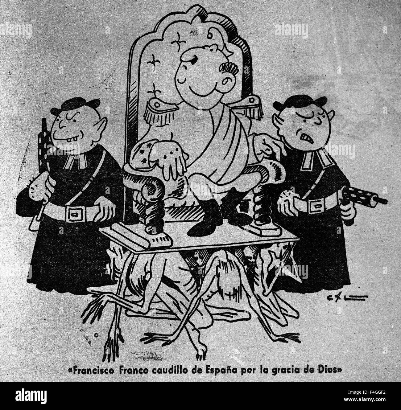 CARICATURA SOBRE EL PODER DE FRANCO. Lage: Fundación Pablo Iglesias ...