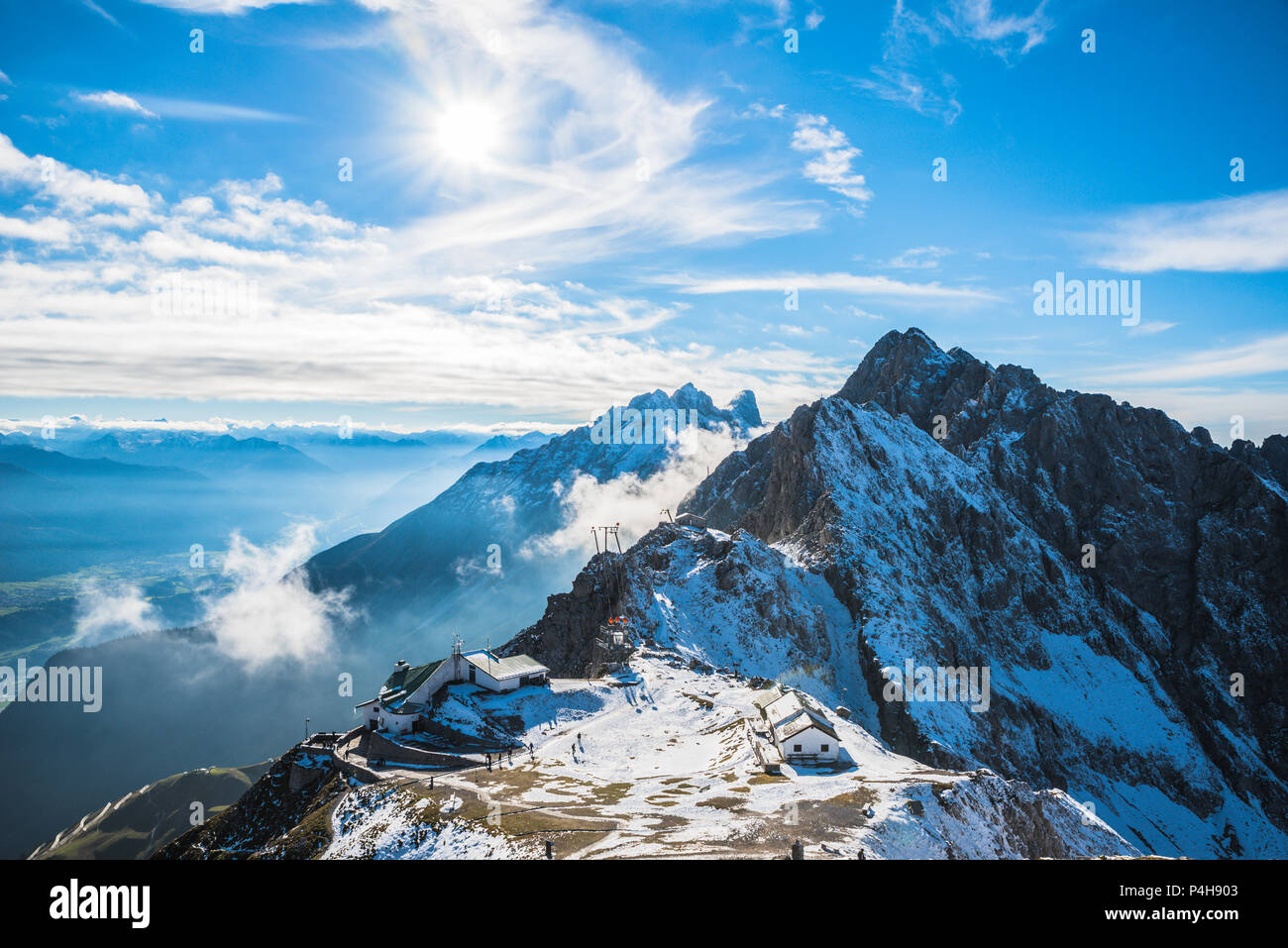 Bergstation Hafelekar und Seegrube Seilbahn in Innsbruck, Österreich ...