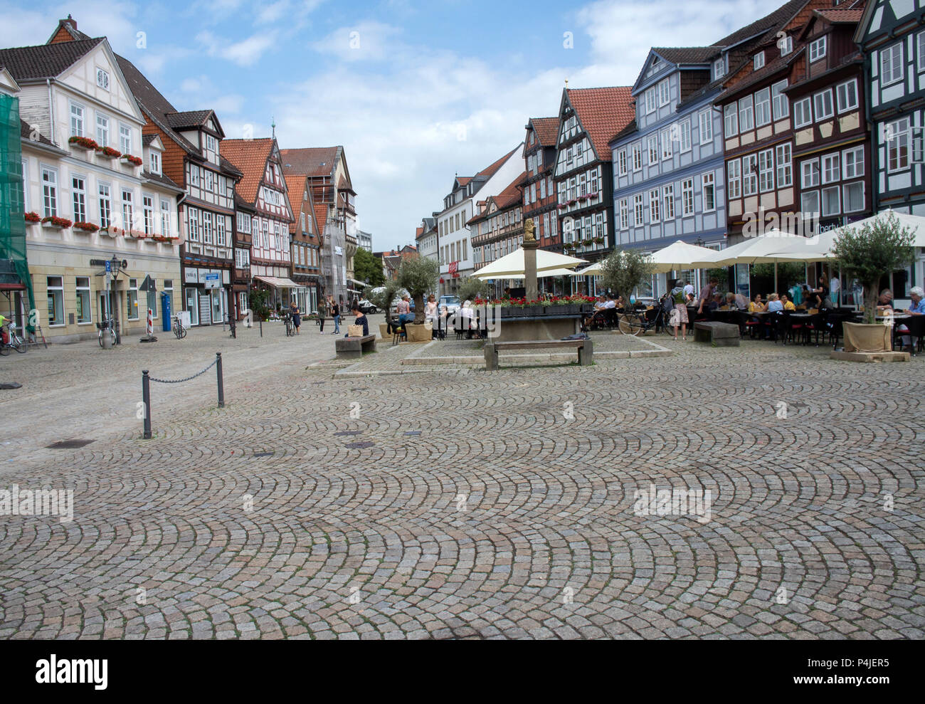 Der Marktplatz in der Allstadt, Celle, Niedersachsen, Deutschland ...