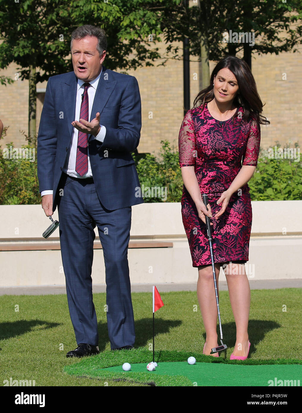 Susanna Reid und Piers Morgan Dreharbeiten außerhalb ITV Studios mit ...