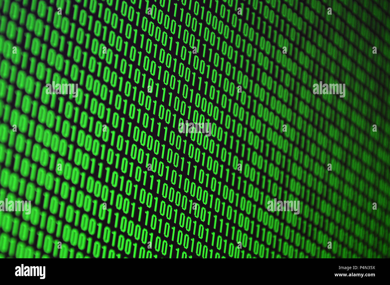 Ein Bild von einem binären Code, der sich aus einer Reihe von grünen ...