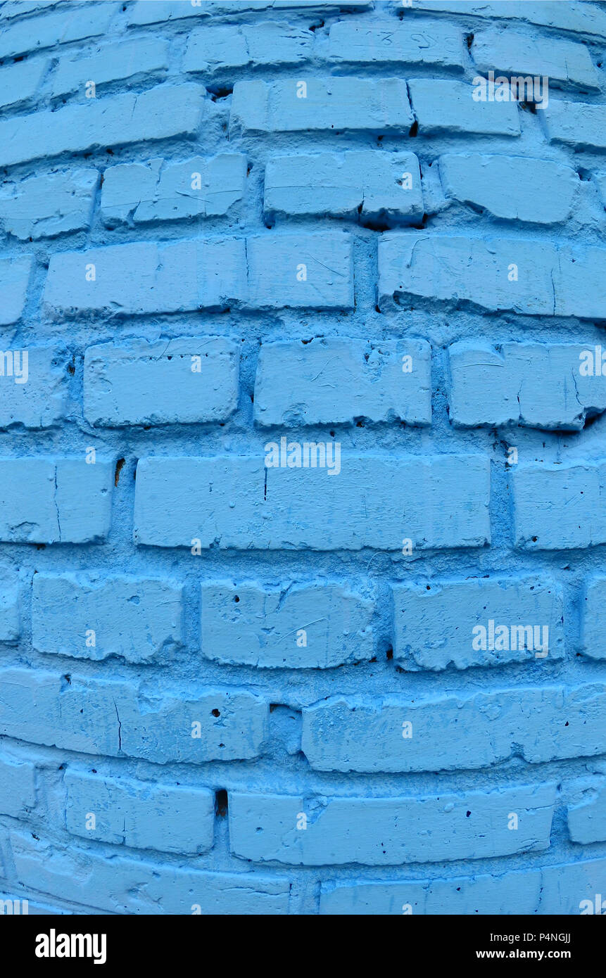 Große Mauer, in blau lackiert. Fisheye Foto mit ausgeprägter Verzerrung ...