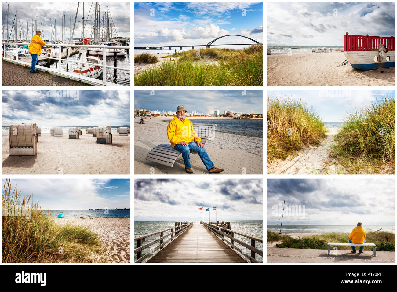 Collage von Reisen und Ferien Fotos aus Deutschland, Ostseeküste ...