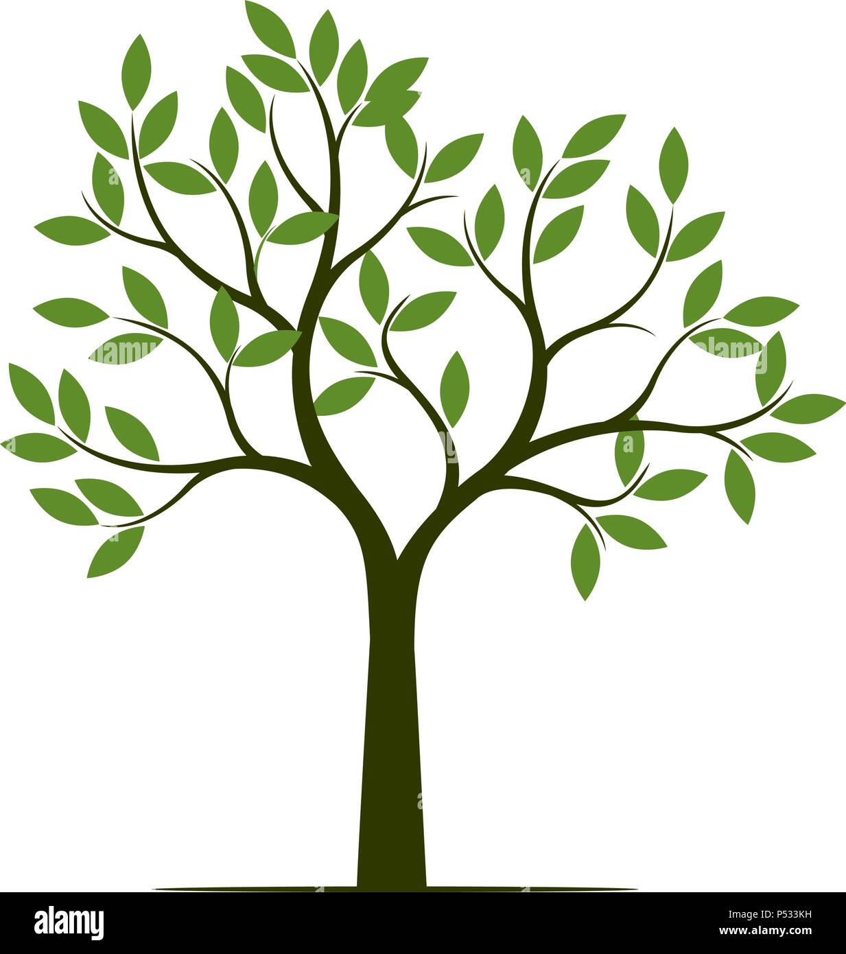 Grüner Sommer Baum mit Blättern. Vector Illustration Stock-Vektorgrafik ...
