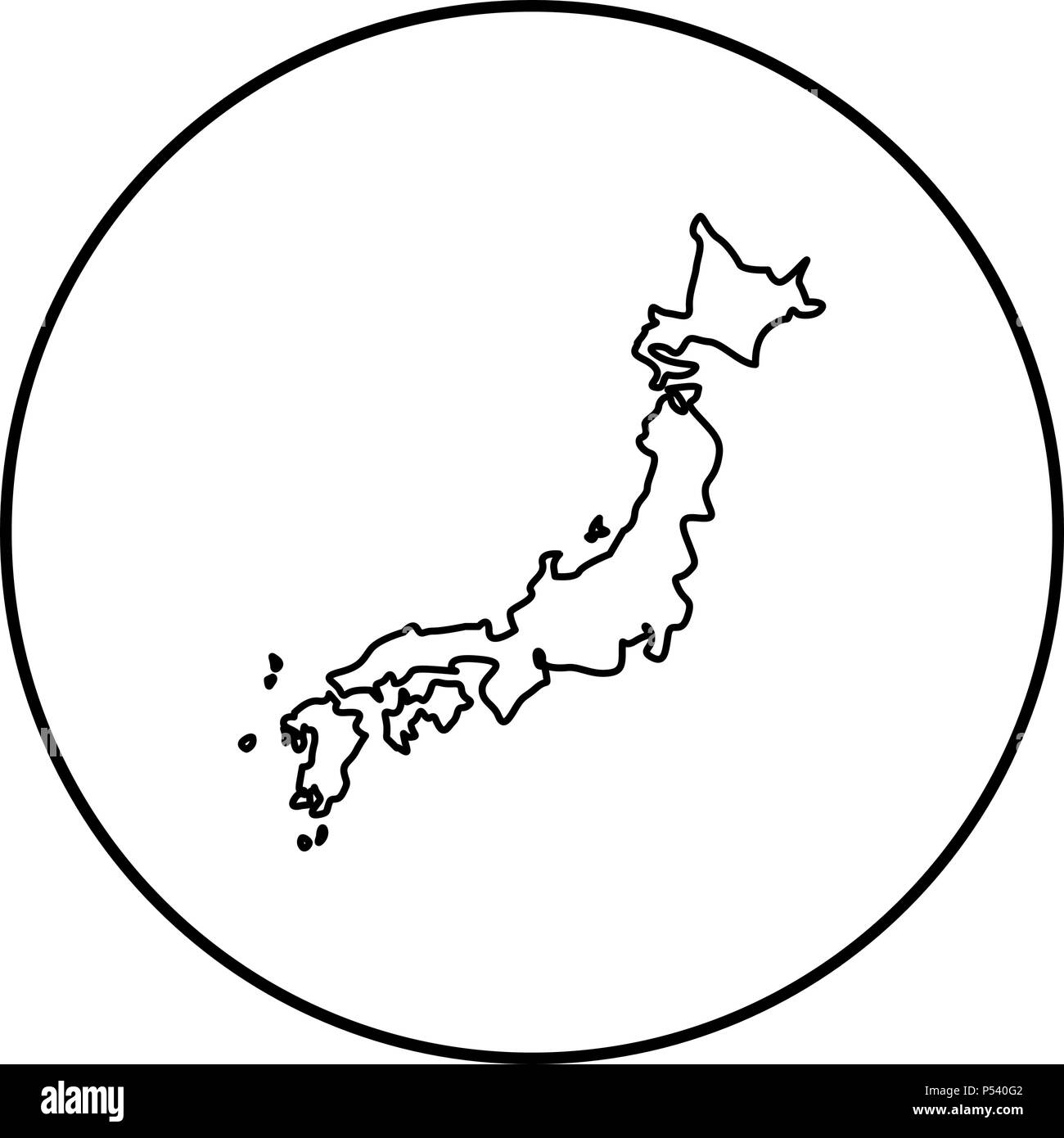 Japan karte umriss Schwarzweiß-Stockfotos und -bilder - Alamy