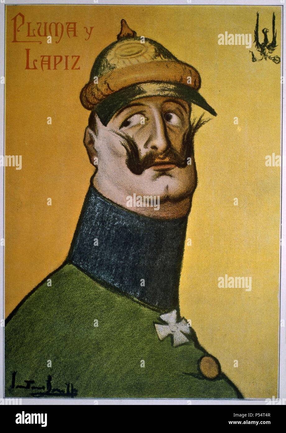Caricatura de Guillermo II de Alemania (1859-1941), publicada en la ...