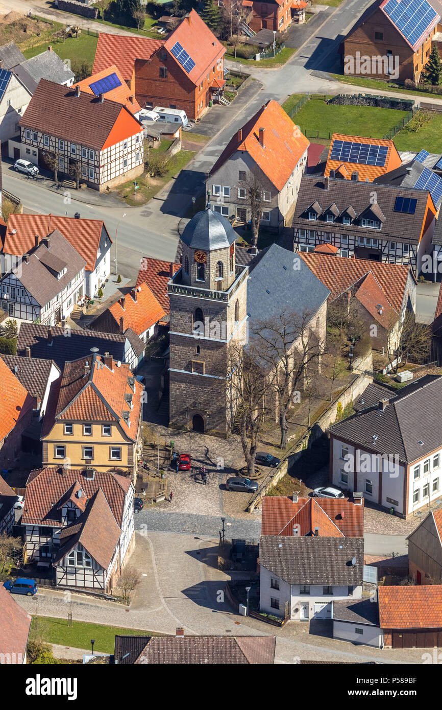 Rhoden in Diemelsee in Hessen, das historische Zentrum, Evangelische ...