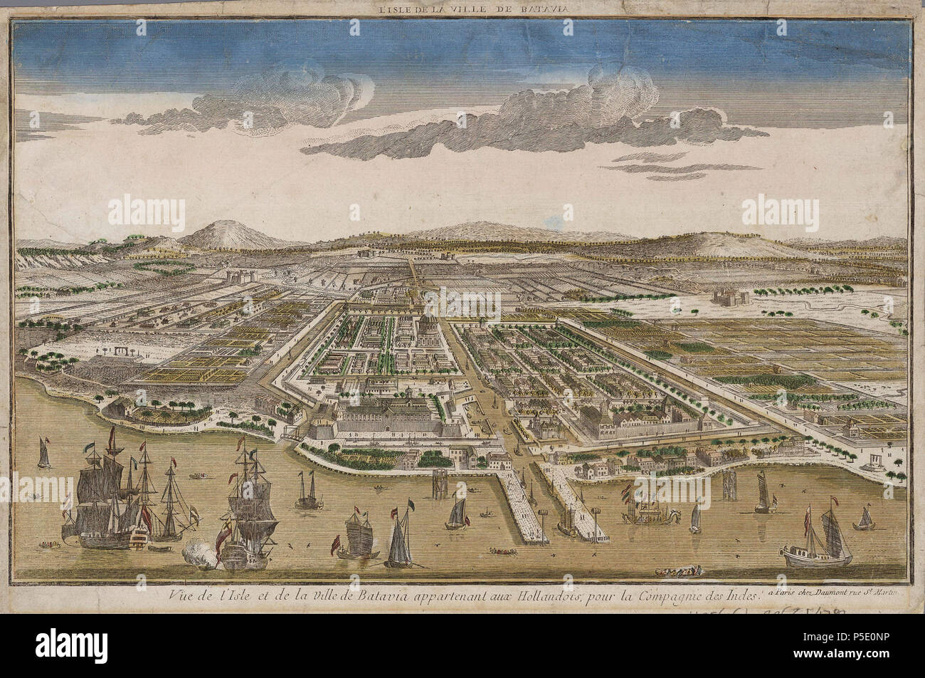 N/A. English: "Vue de l'Isle et de la ville de Batavia appartenant aux ...