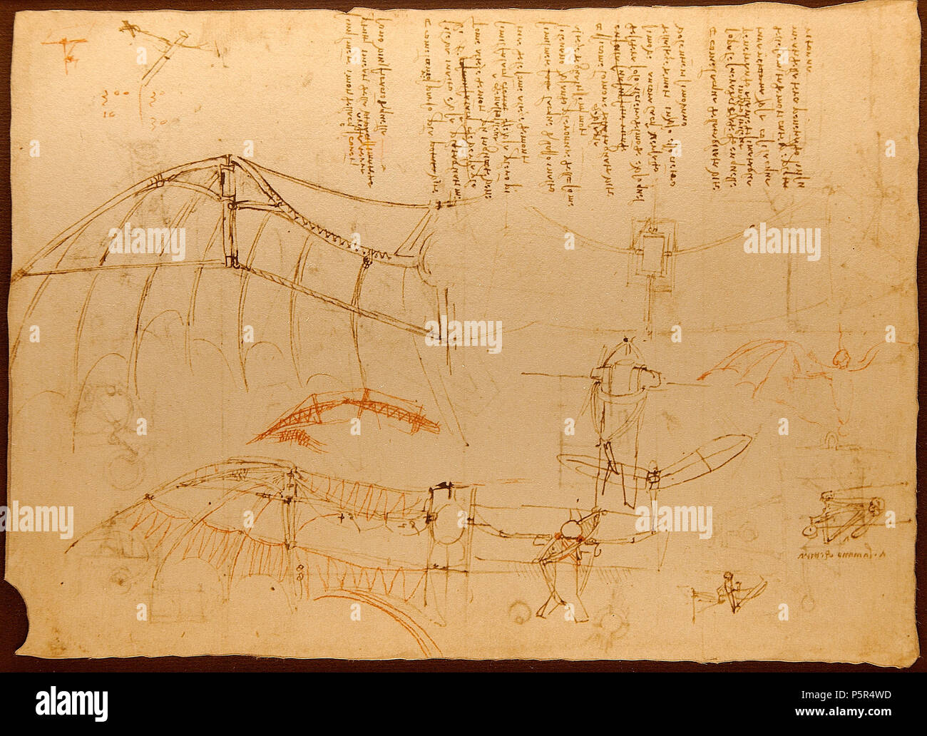 N/A. Englisch: Design für einen fliegenden Maschine Codex Atlanticus f ...