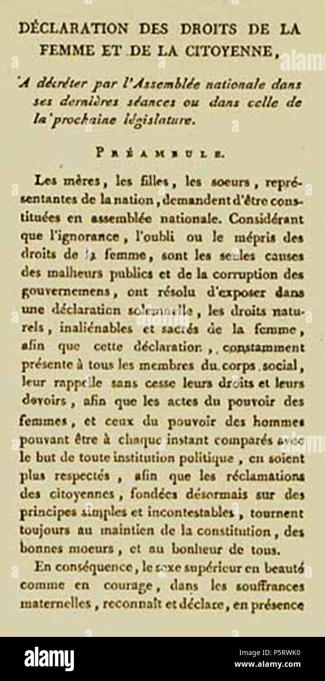 Olympe De Gouges Stockfotos und -bilder Kaufen - Alamy