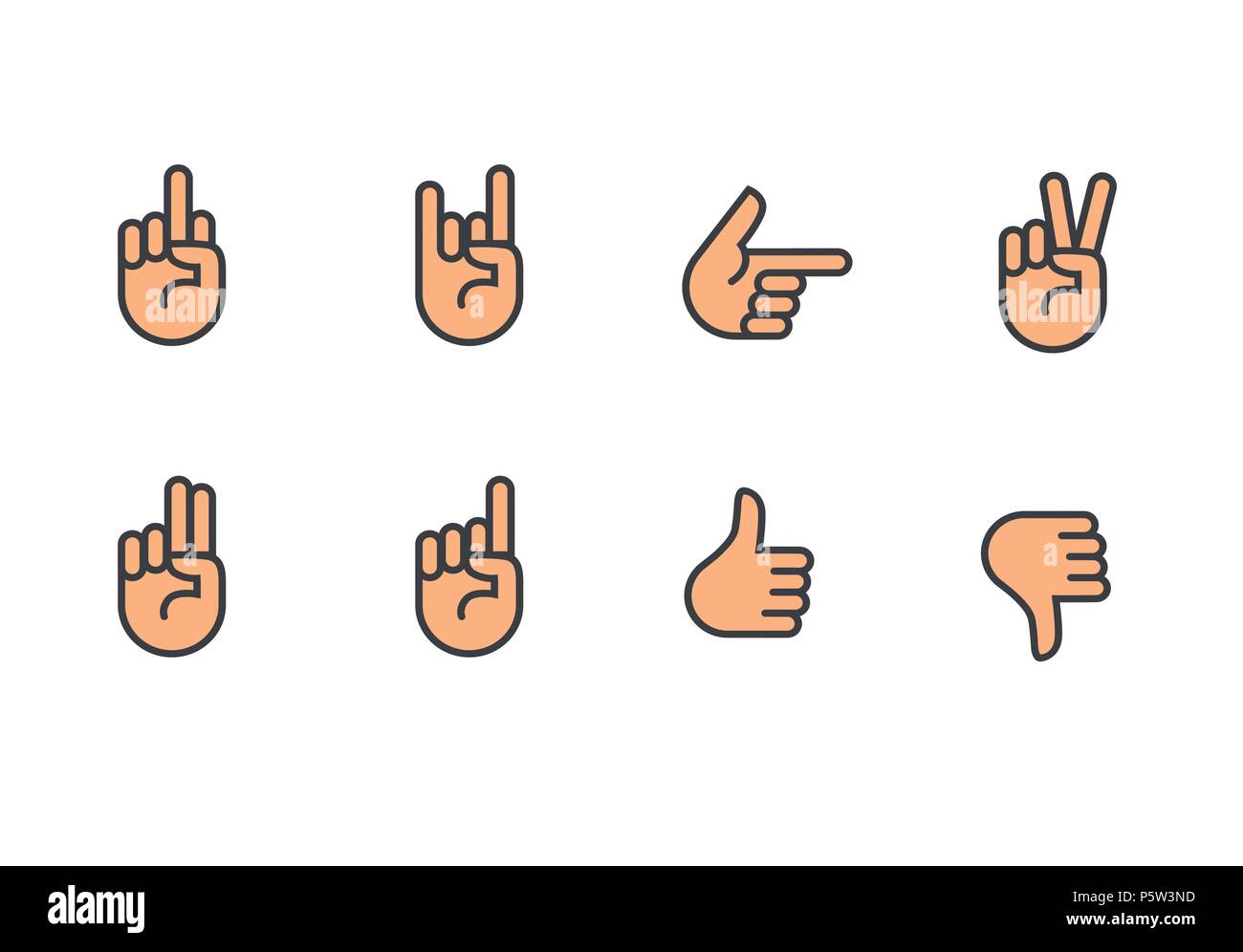 Handzeichen Vektor Icons Set Stockfotos und -bilder Kaufen - Alamy