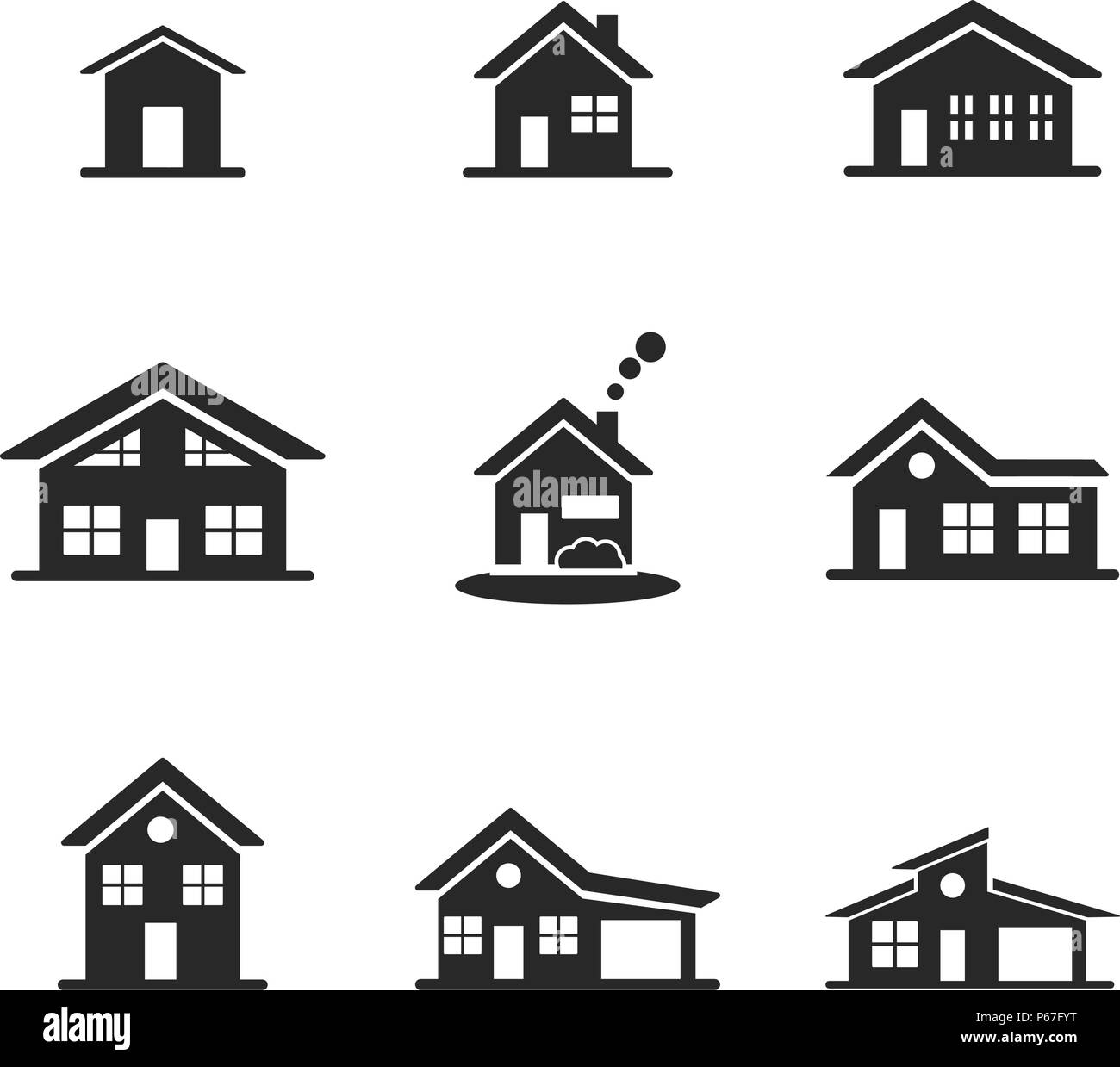 Haus Icon Set. Line Style Icon Design. UI. Abbildung: Haus Symbole ... Haus Icon Set. Line Style Icon Design. UI. Abbildung: Haus Symbole ...