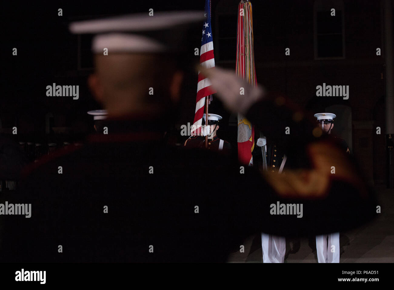 Us-Marines mit Marine Barracks Washington (MBW), Farben während des ...