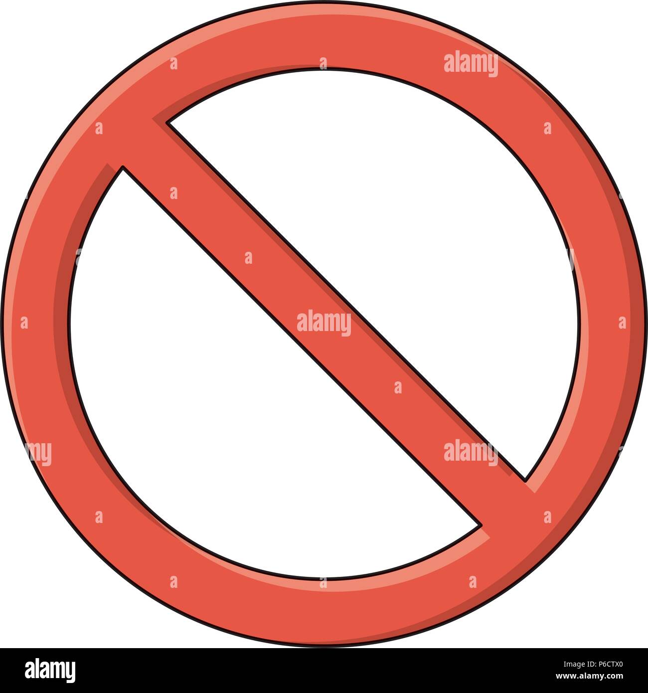 Verbotene Zeichen Symbol auf weißem Hintergrund, Vector Illustration ...