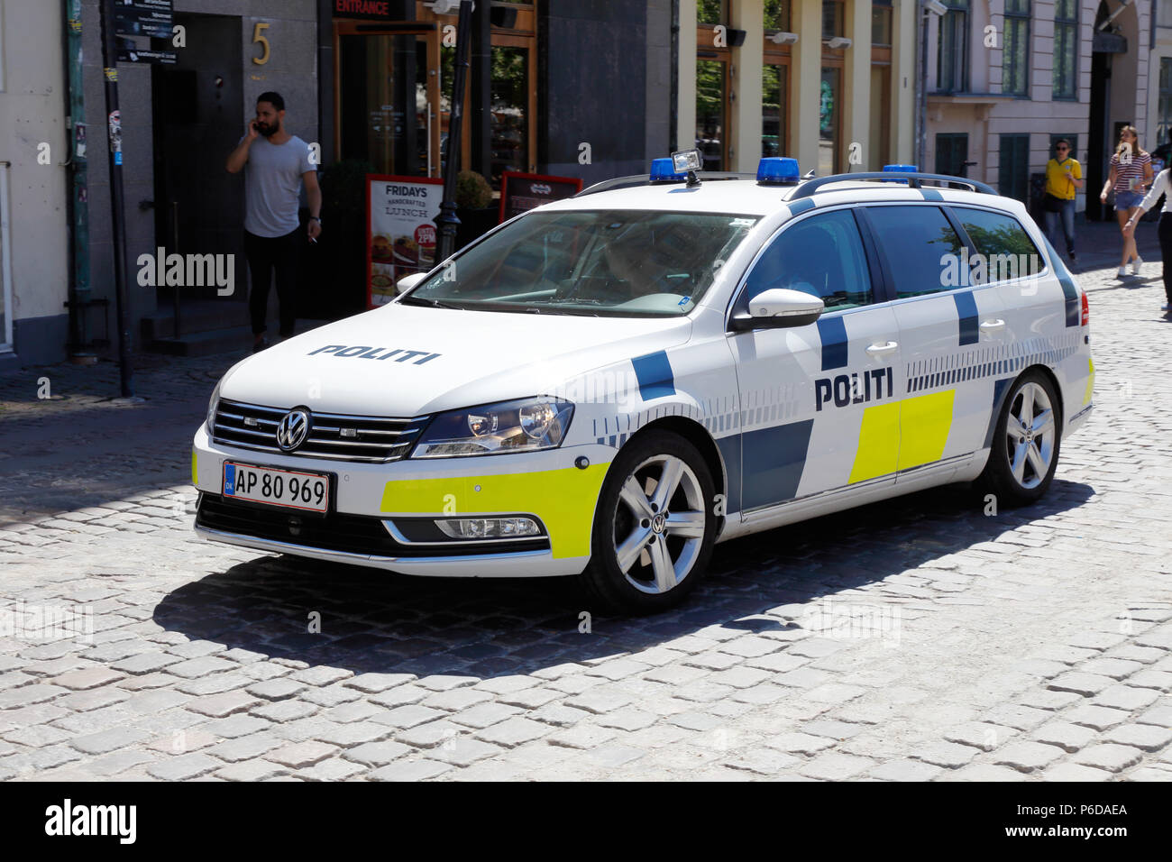 Kopenhagen, Dänemark - 27. Juni 2018: Dänische Polizei Auto von ...