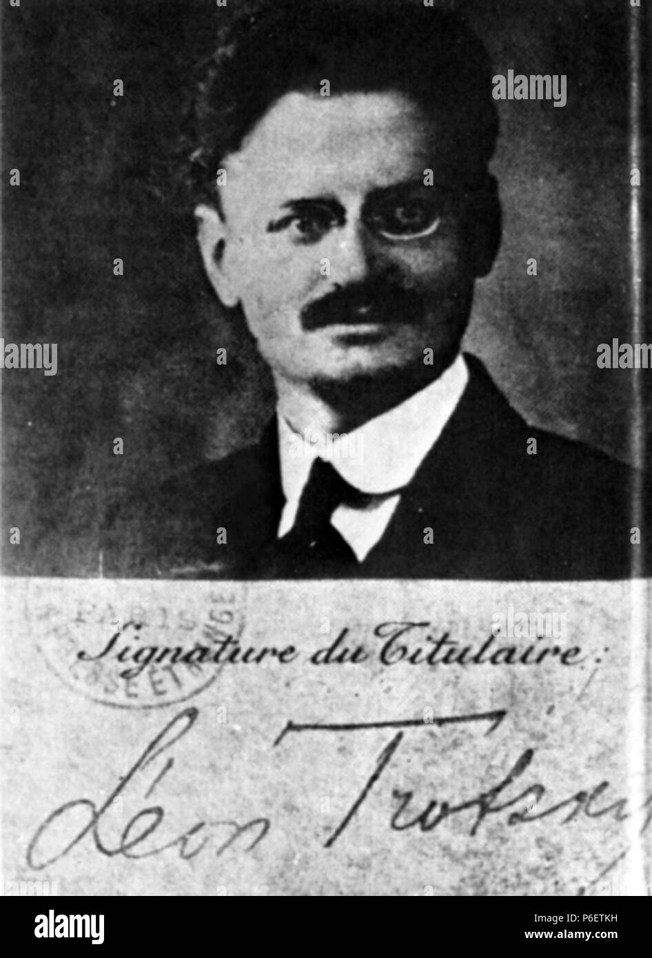 60 Leo Trotzki - als er erschien auf seinem französischen Pass (1917 ...