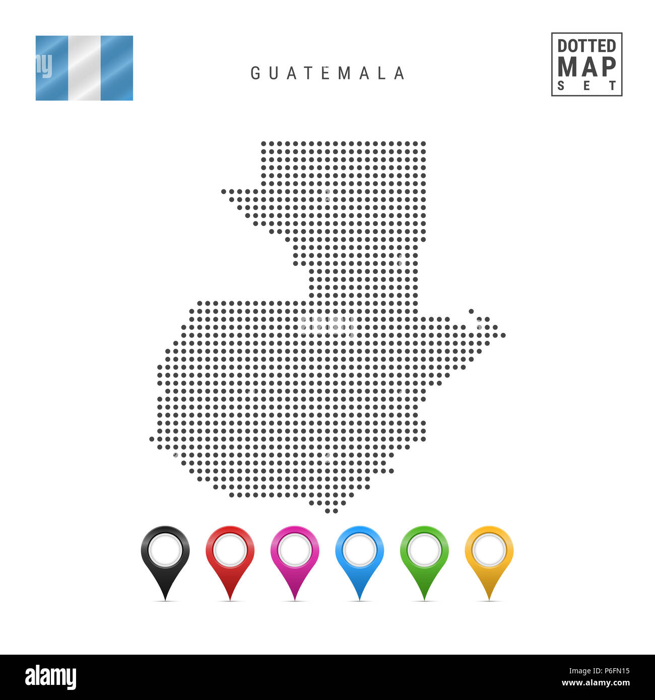 Guatemala outline silhouette map illustration Ausgeschnittene Stockfotos und -bilder - Alamy