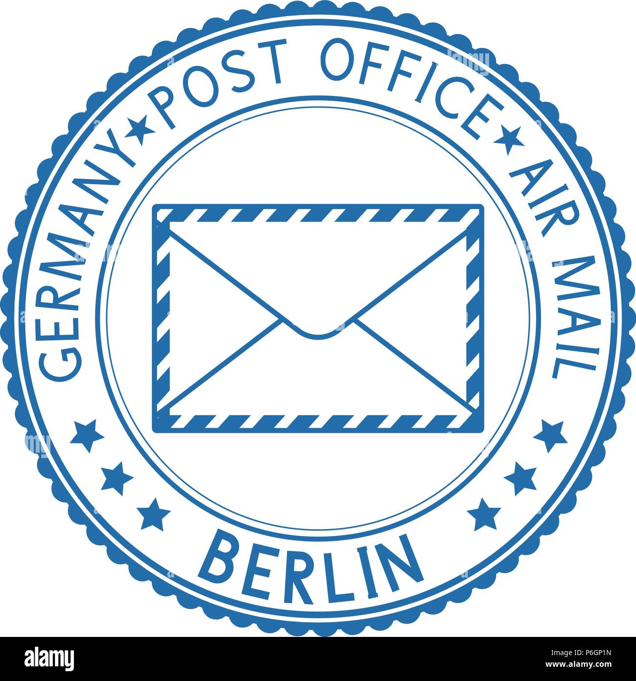 Blauer runder BERLIN Poststempel für Umschlag Stock-Vektorgrafik - Alamy