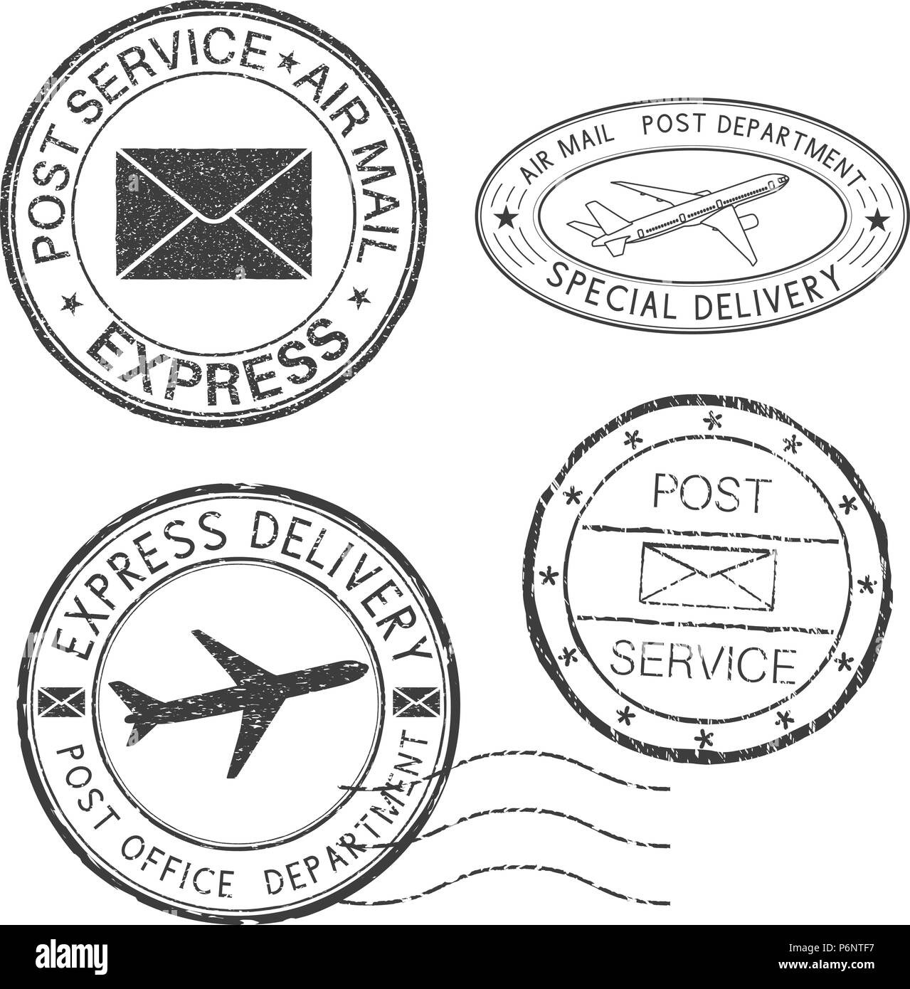 Stempel. Schwarze Tinte runde Briefmarken Stock-Vektorgrafik - Alamy