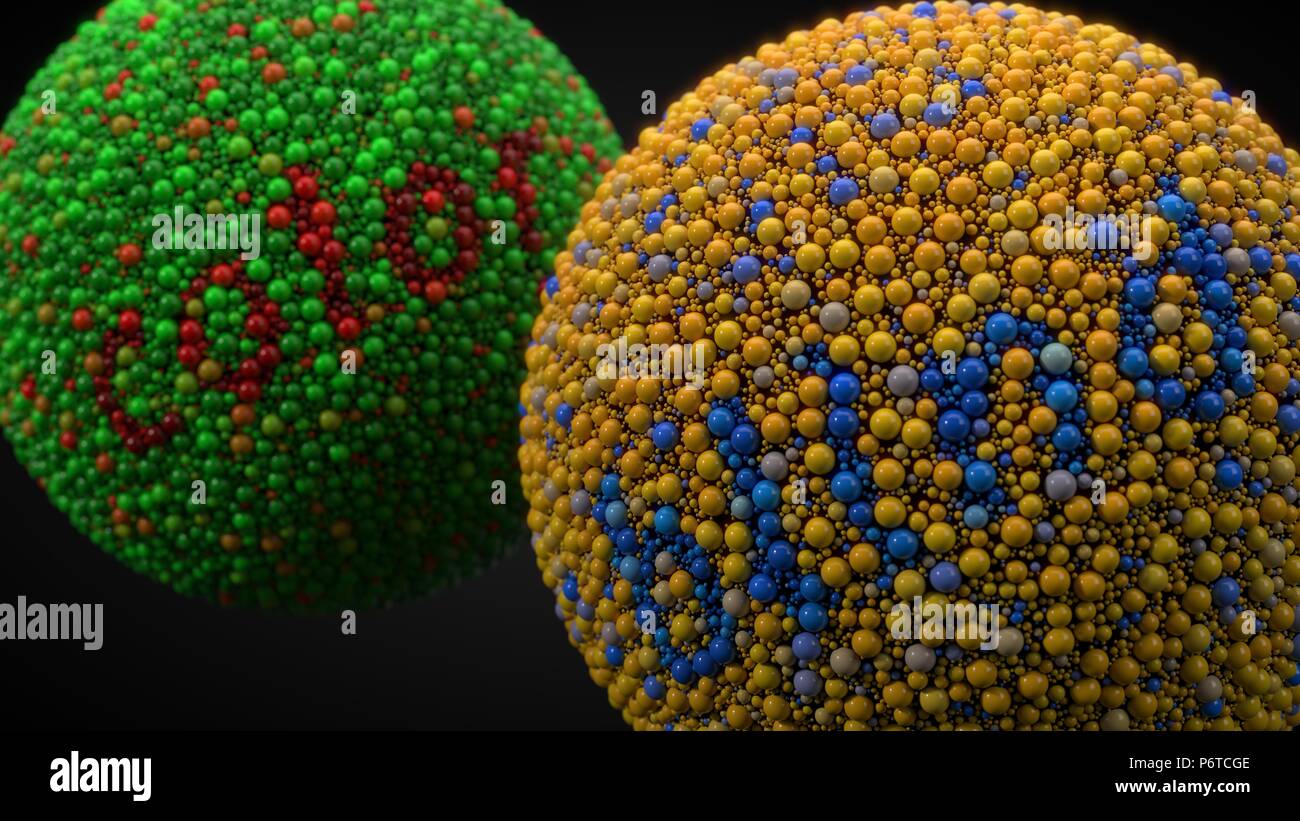 Farbenblindheit testen mit Kugeln. 3D-Darstellung Stockfotografie - Alamy