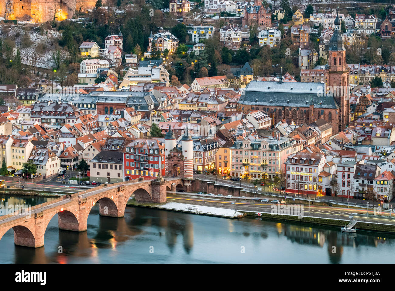 Deutschland, Baden-Württemberg, Heidelberg. Altstadt (Altstadt) auf dem ...