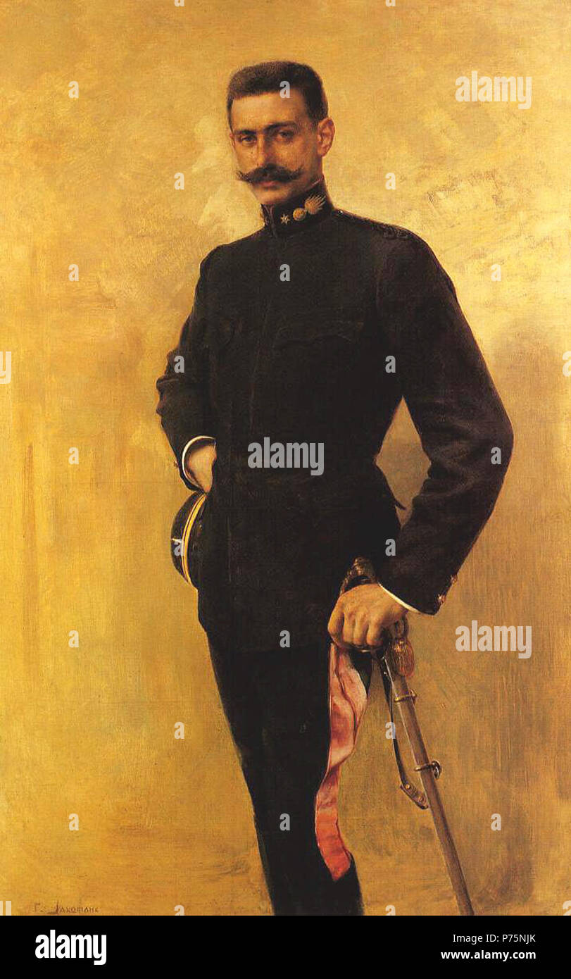 Portrait der Führer der mazedonischen Kampf Pavlos Melas in der Uniform ...