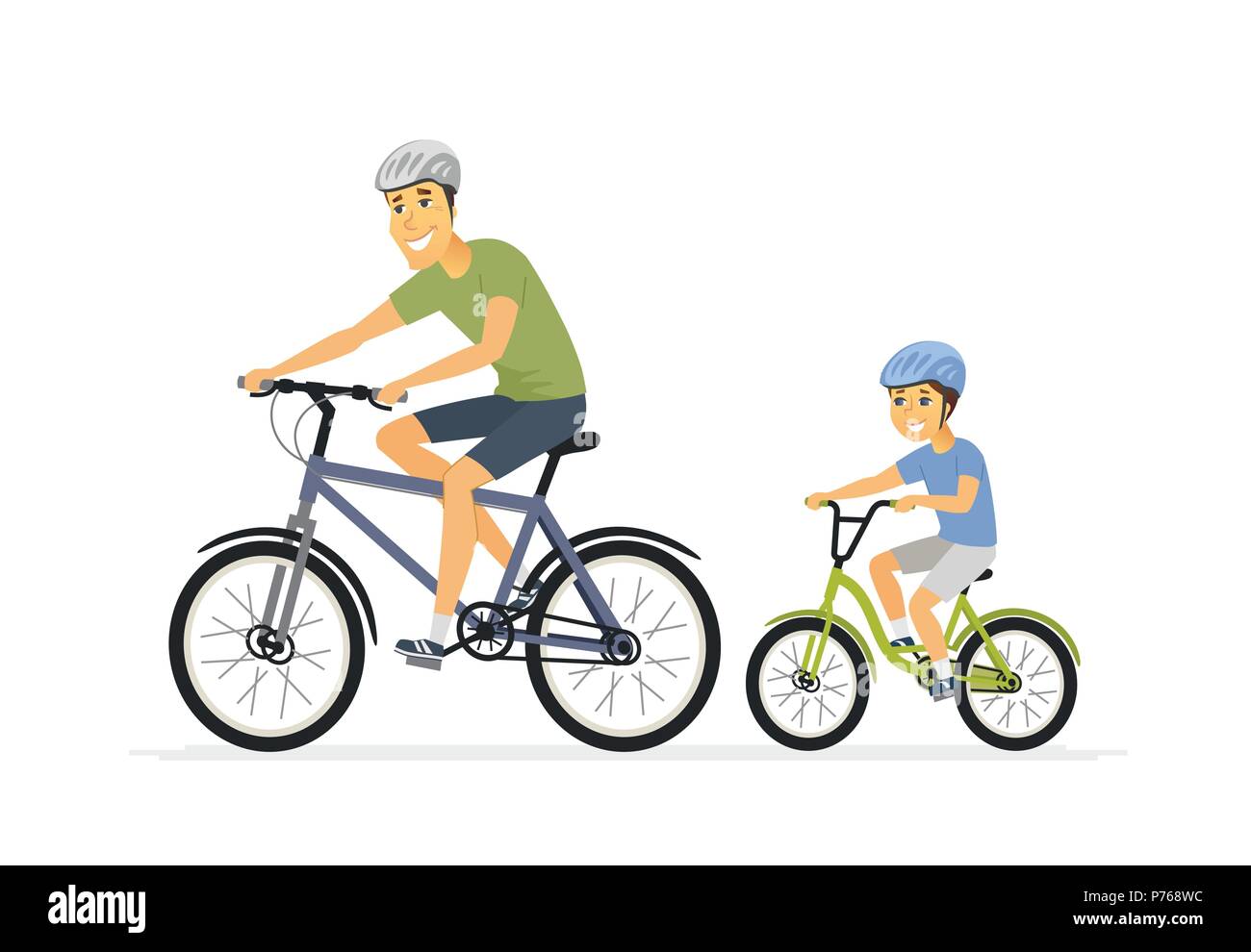 Cartoon boy on bicycle isolated -Fotos und -Bildmaterial in hoher ...