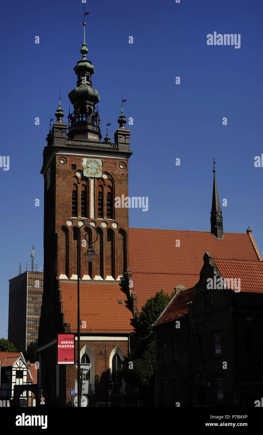 Polen. Danzig. St.-Nikolaus Kirche. Die einzige nicht zerstörte zum ...