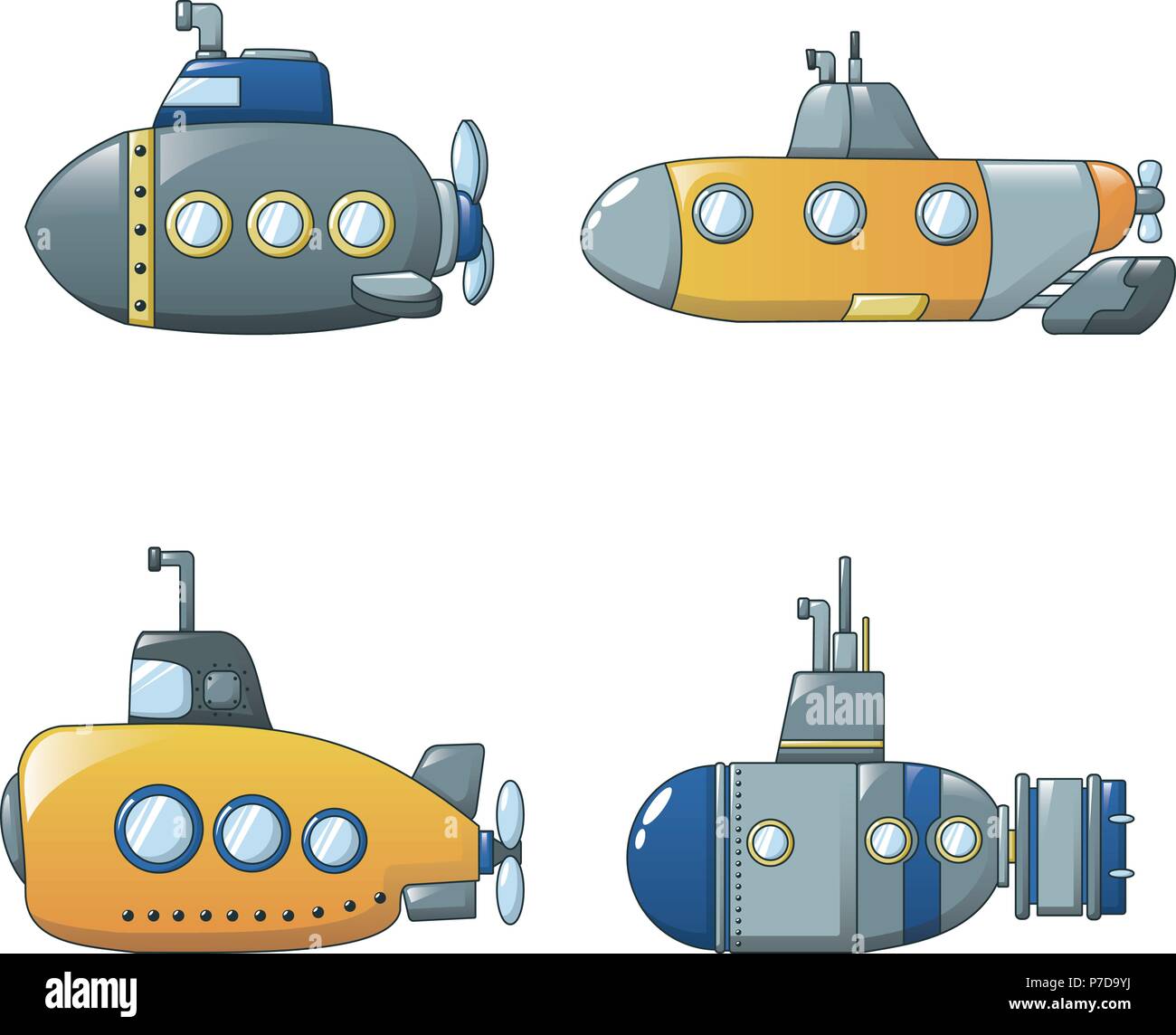 Submarine periscope bathyscaphe cartoon Stock-Vektorgrafiken kaufen - Alamy