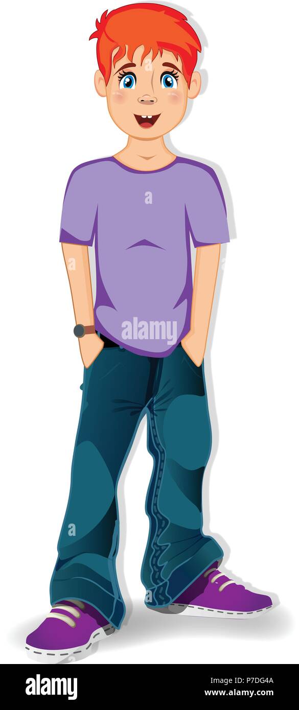 Vector Illustration cute cartoon Charakter jugendlicher Schüler mit ...