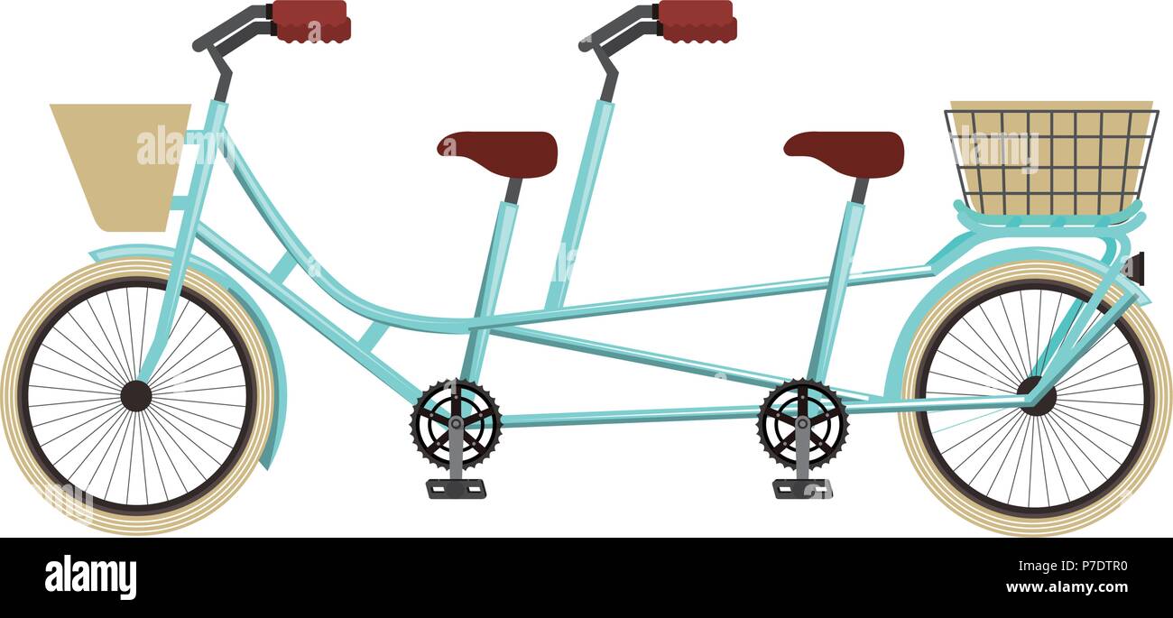 Retro tandem Fahrrad Symbol Vektor illustration Design Stock ...