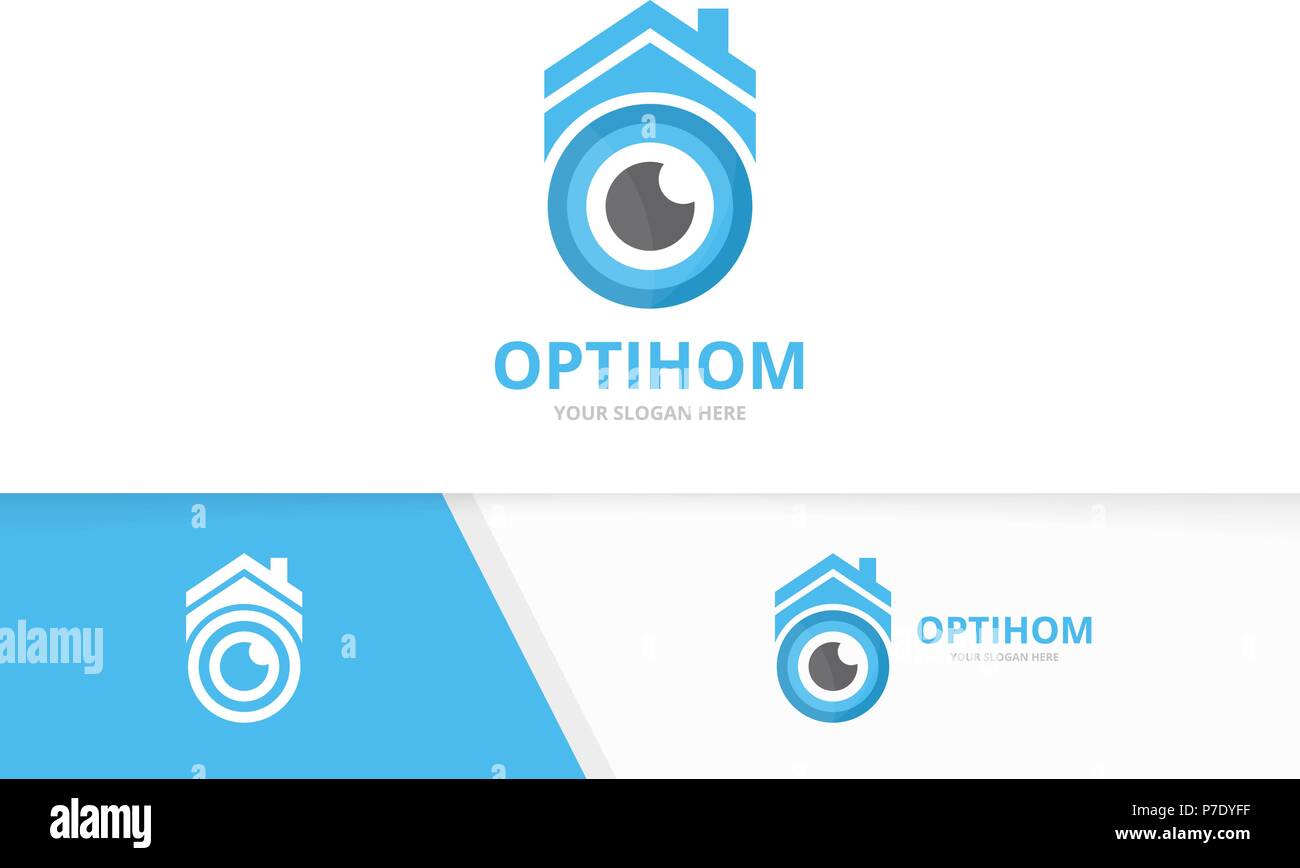 Vector Eye und Immobilien logo Kombination. Optik und Haus Symbol oder ...
