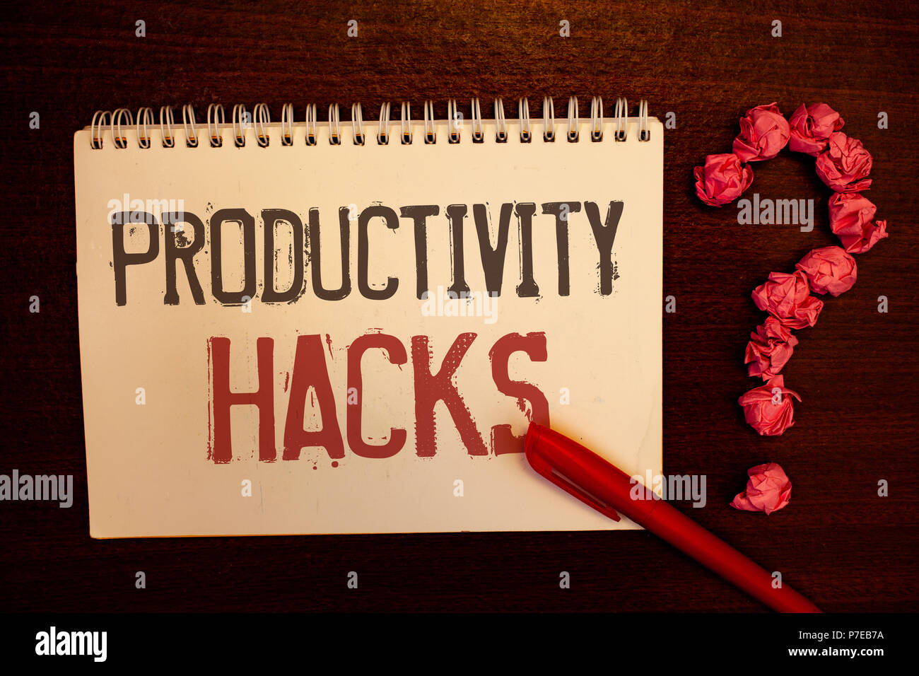 Handschrift text Produktivität Hacks. Begriff Sinne Hacking Lösung ...