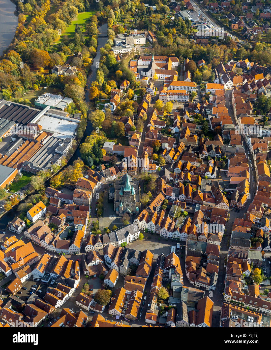 Historische Altstadt von Warendorf mit Marktplatz und Kirche St ...