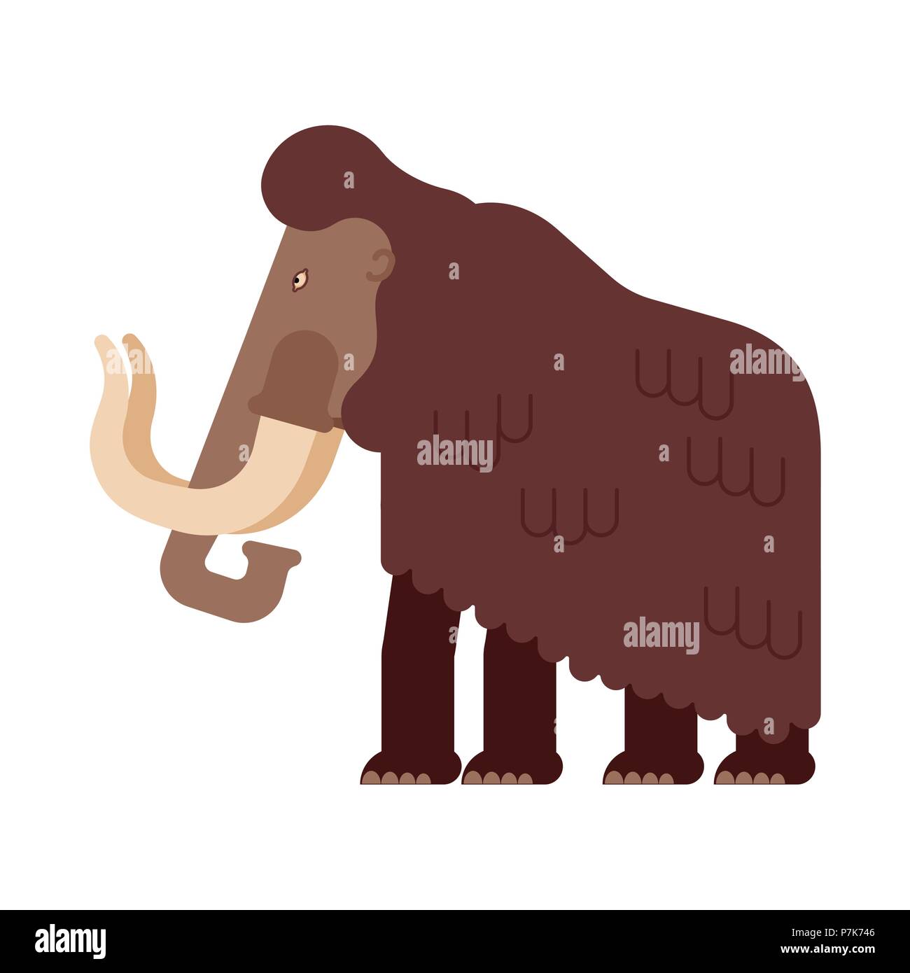 Mammut isoliert. Prähistorische Elefant auf weißem Hintergrund. Riesige ...