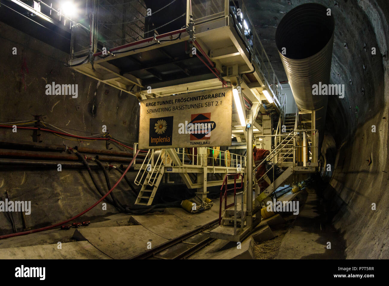 Spital am Semmering: hinteren Ende der Tunnelbohrmaschine am Semmering-Basistunnel (Semmering ...