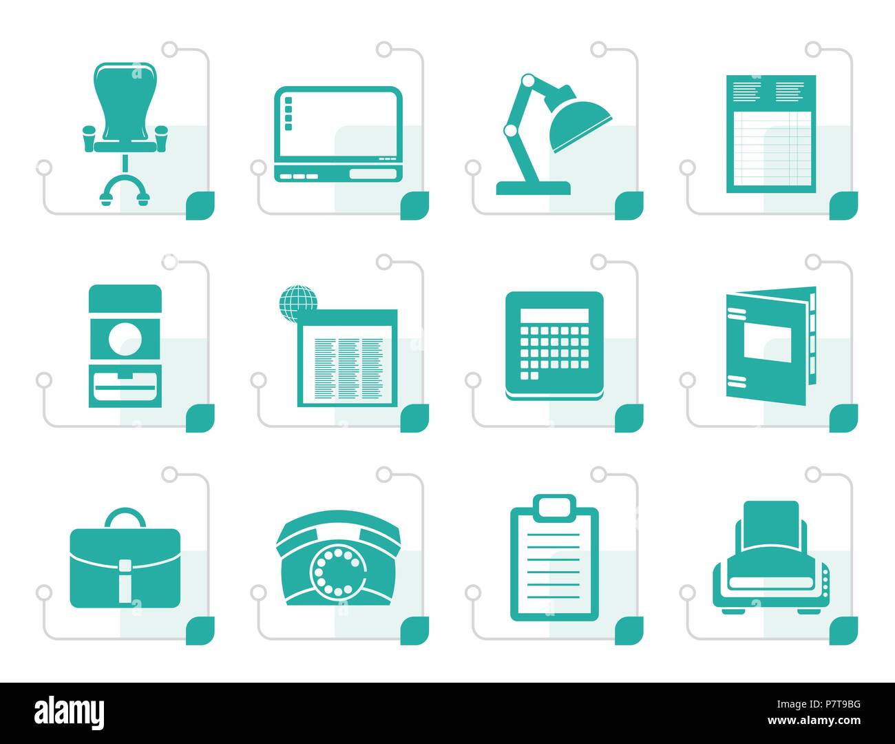 Einfaches Geschäft, Büro und feste Symbole - Vektor Icon Set ...