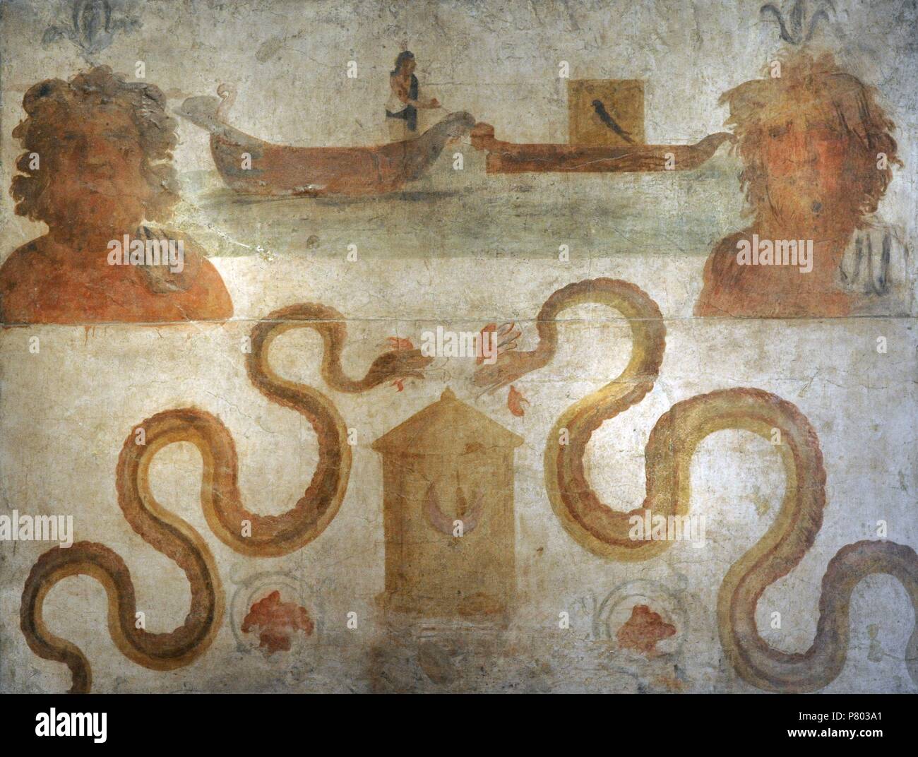 Schiff von Isis, Transport von Osiris und Büsten von Nil Götter. 2 ...