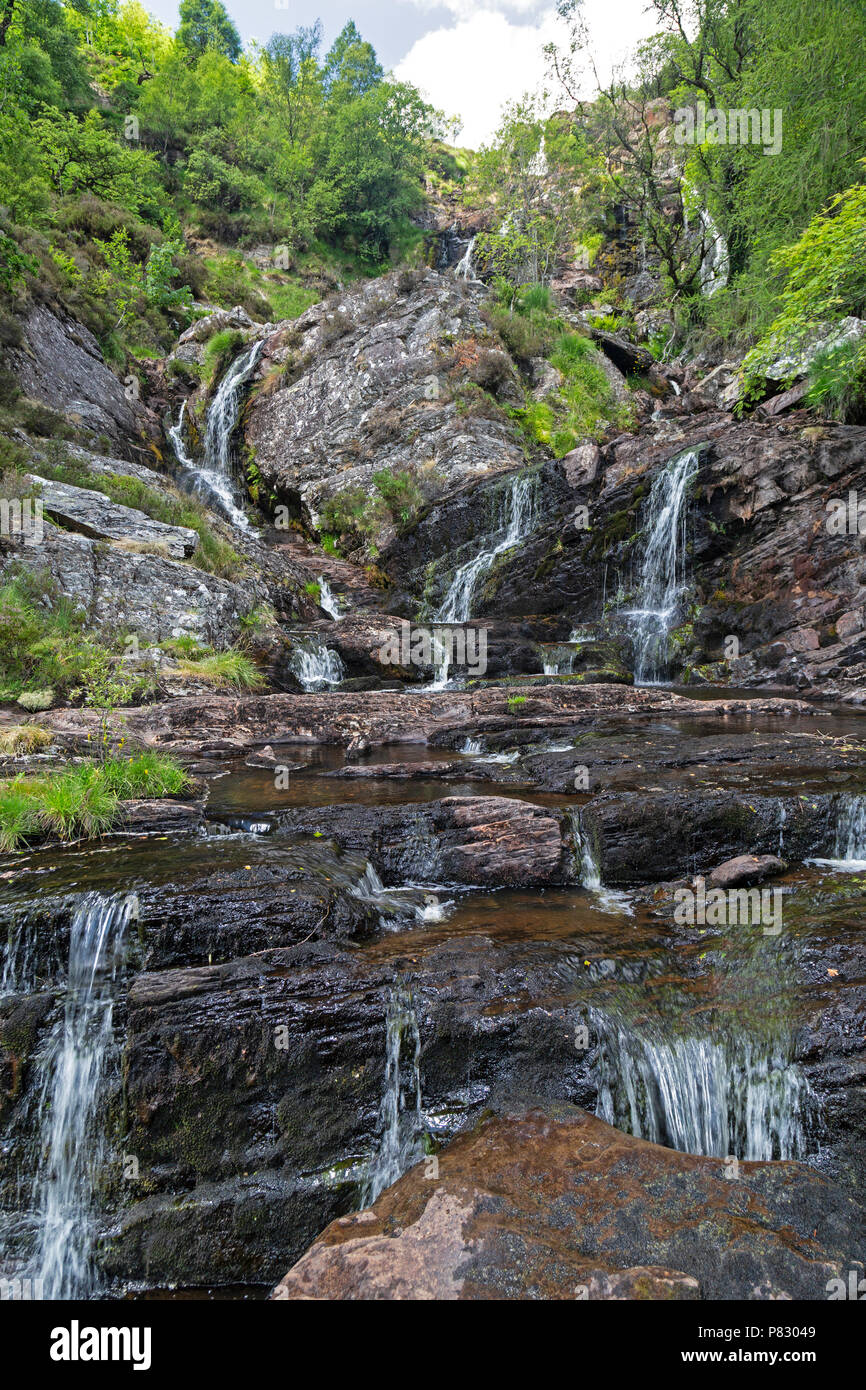 Die Rhiwargor Wasserfall, oder Pistyll Rhyd-Y-meincau, an den Hängen ...