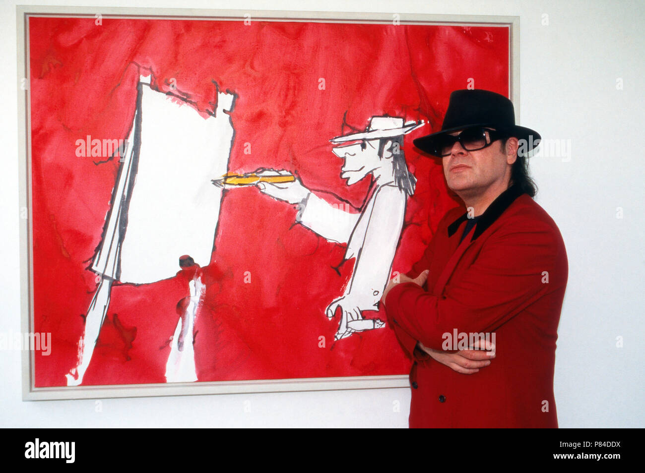 Sänger Udo Lindenberg in der Ausstellung werden ringwaden Gemäldezyklus ...