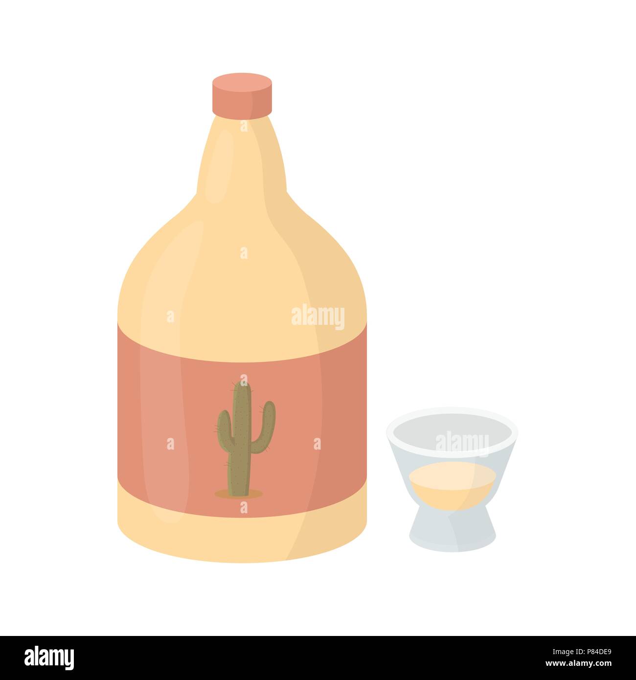 Tequila Symbol im Comic-stil auf weißem Hintergrund. Alkohol symbol ...