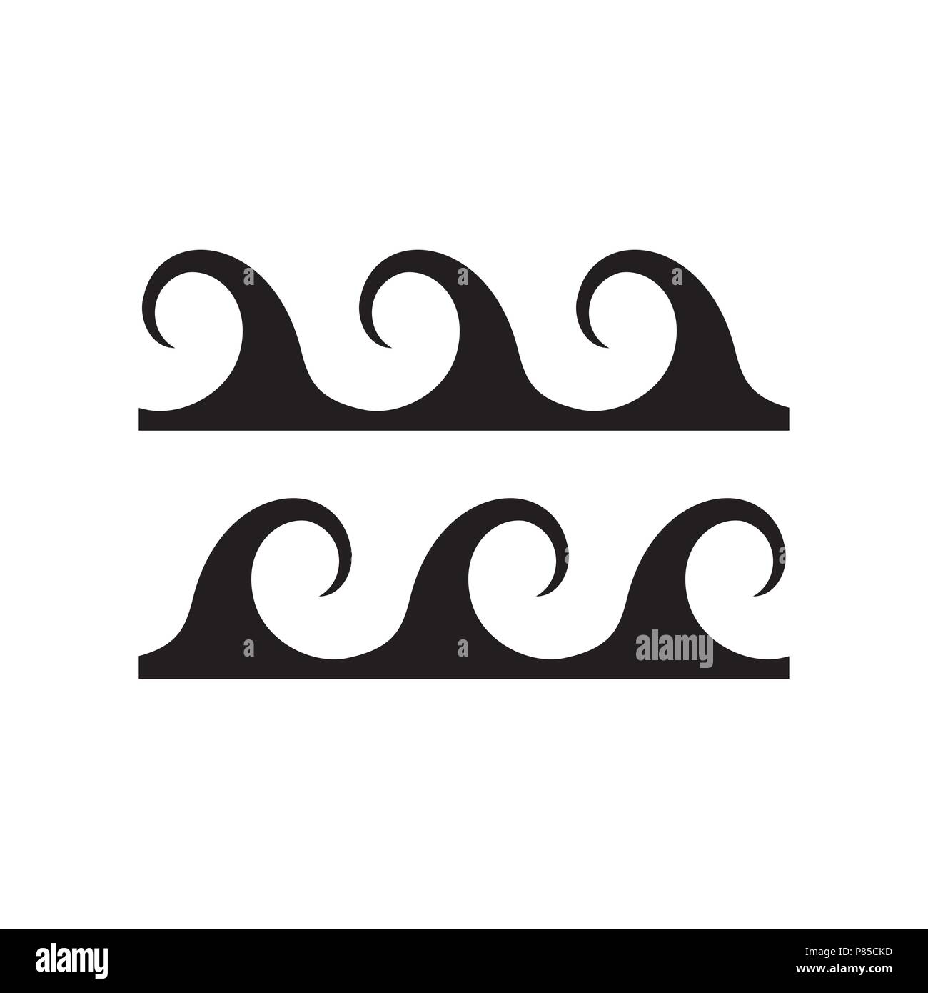 Wellen Symbol. Wasser Flüssigkeit Symbol auf weißem Hintergrund. Meer ...