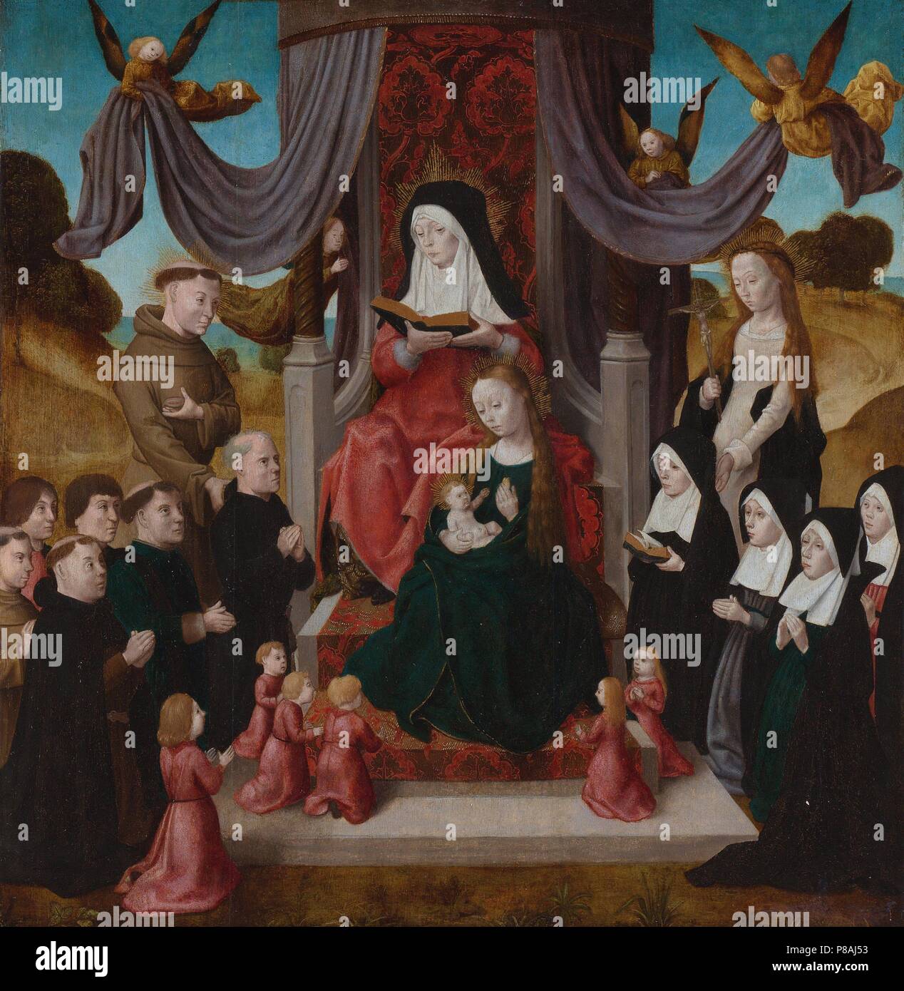 Die Jungfrau und Kind mit der Heiligen Anna (Anna Selbdritt), den Heiligen Franziskus, Lidwina ...