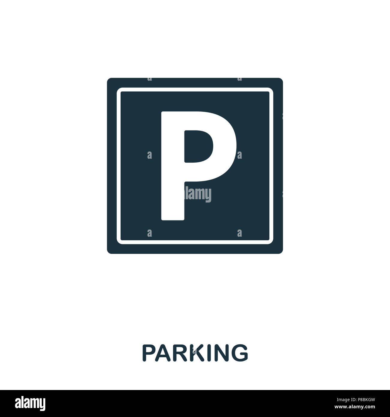 Parkplatz Symbol. Line Style Icon Design. UI. Abbildung: Parkplatz ...