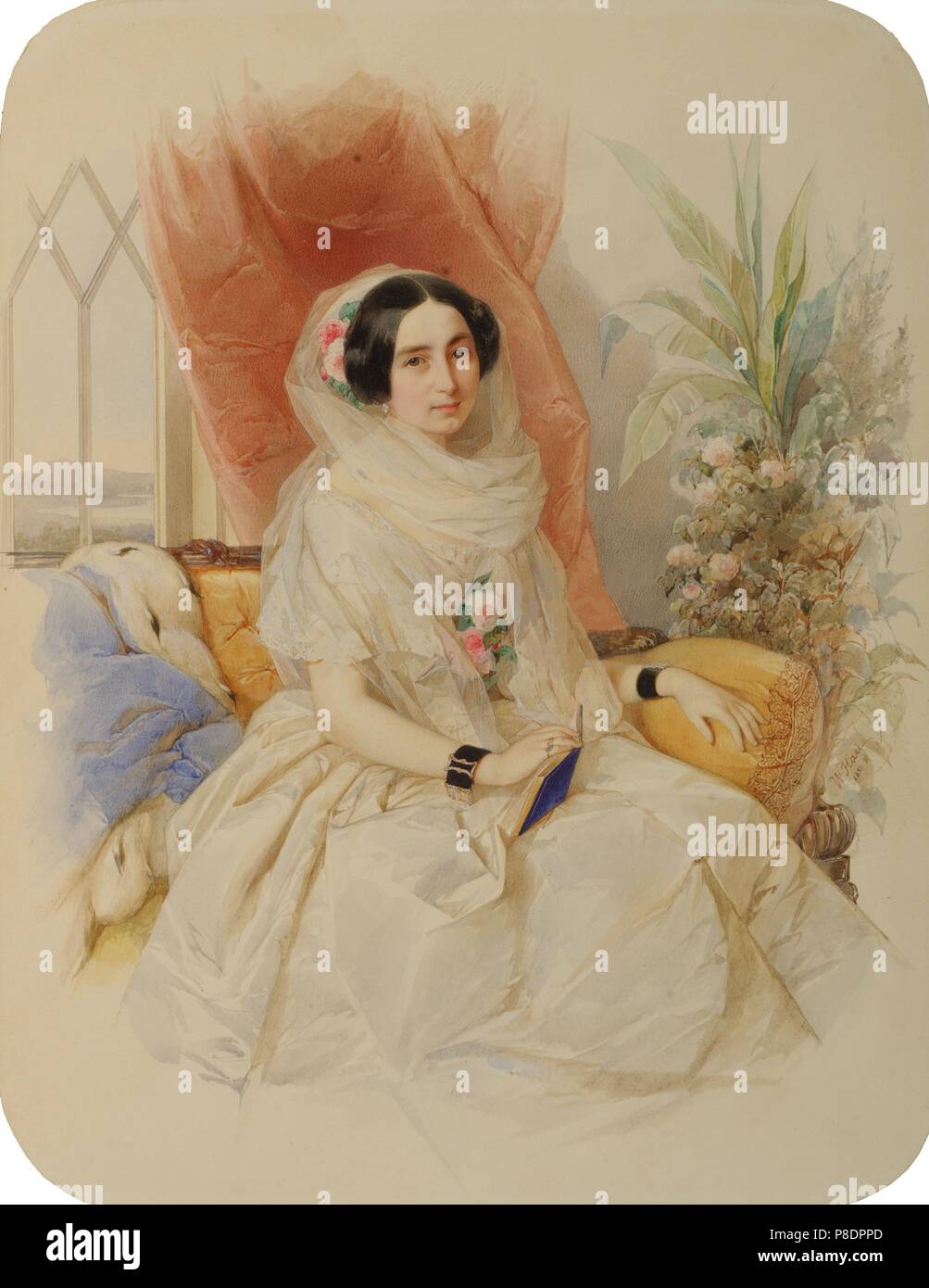 Portrait von Maria Iwanowna Gontscharowa (1815-1859), geborene Gräfin ...