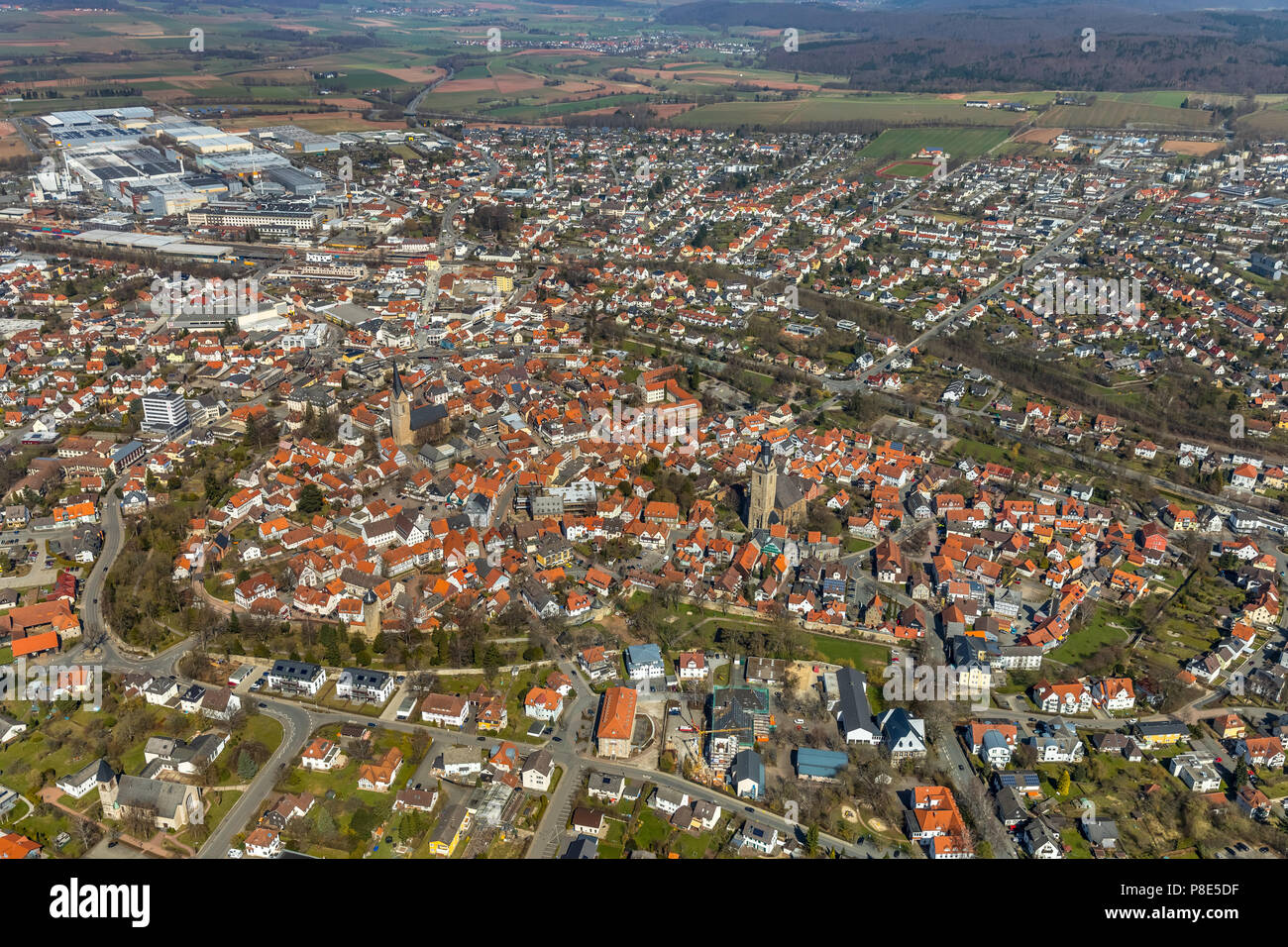 Blick auf die Altstadt mit Kilian Kirche, Korbach, Hessen, Deutschland ...